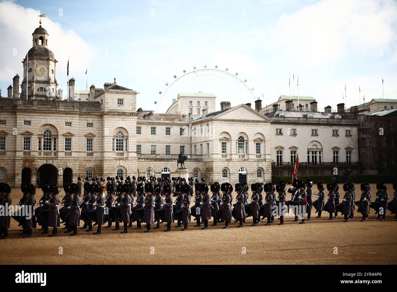Members of the Welsh Guards ahead of a Ceremonial Welcome for the Emir ...