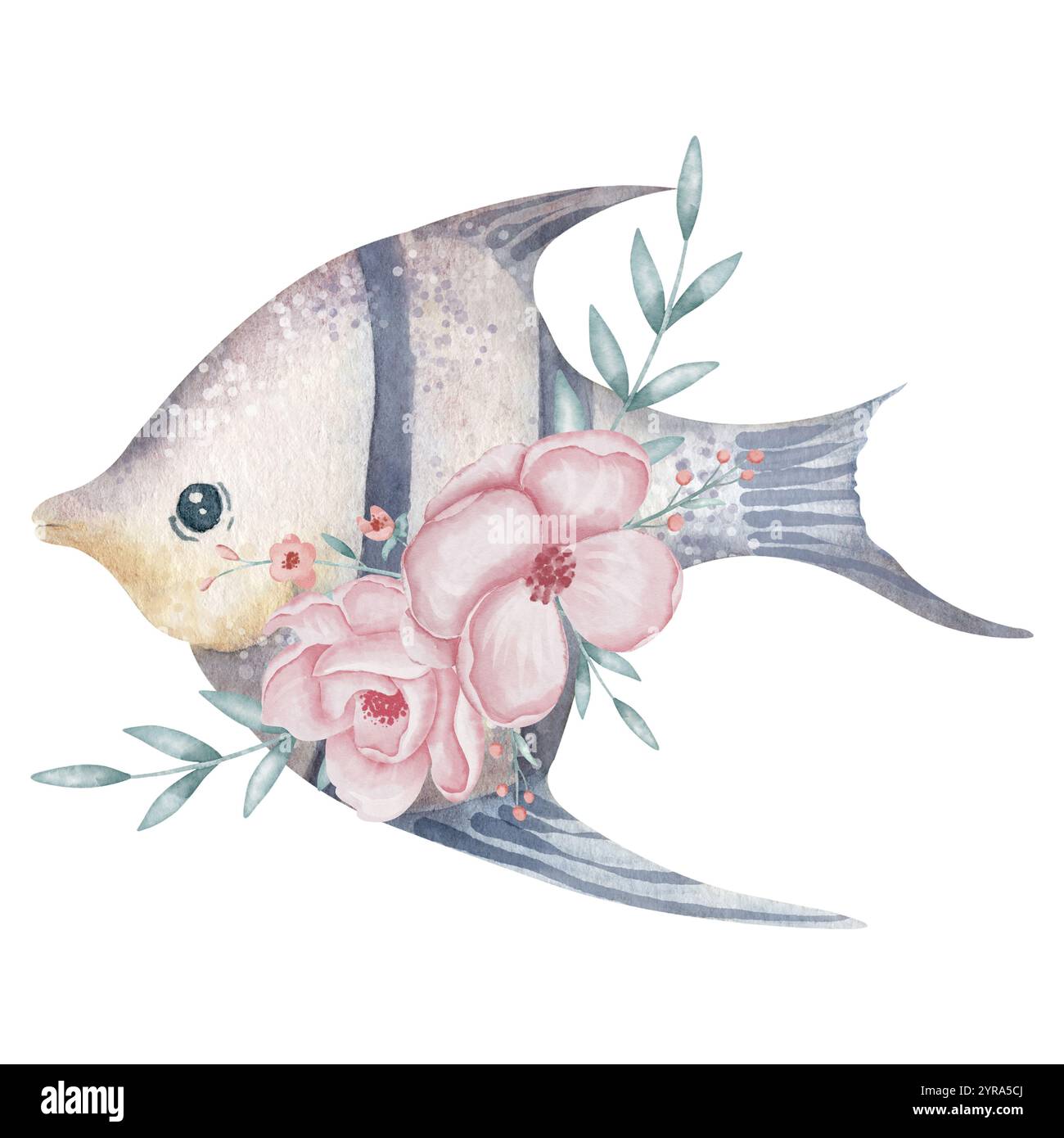 Watercolor fish illustration hi-res stock photography and images - Alamy
