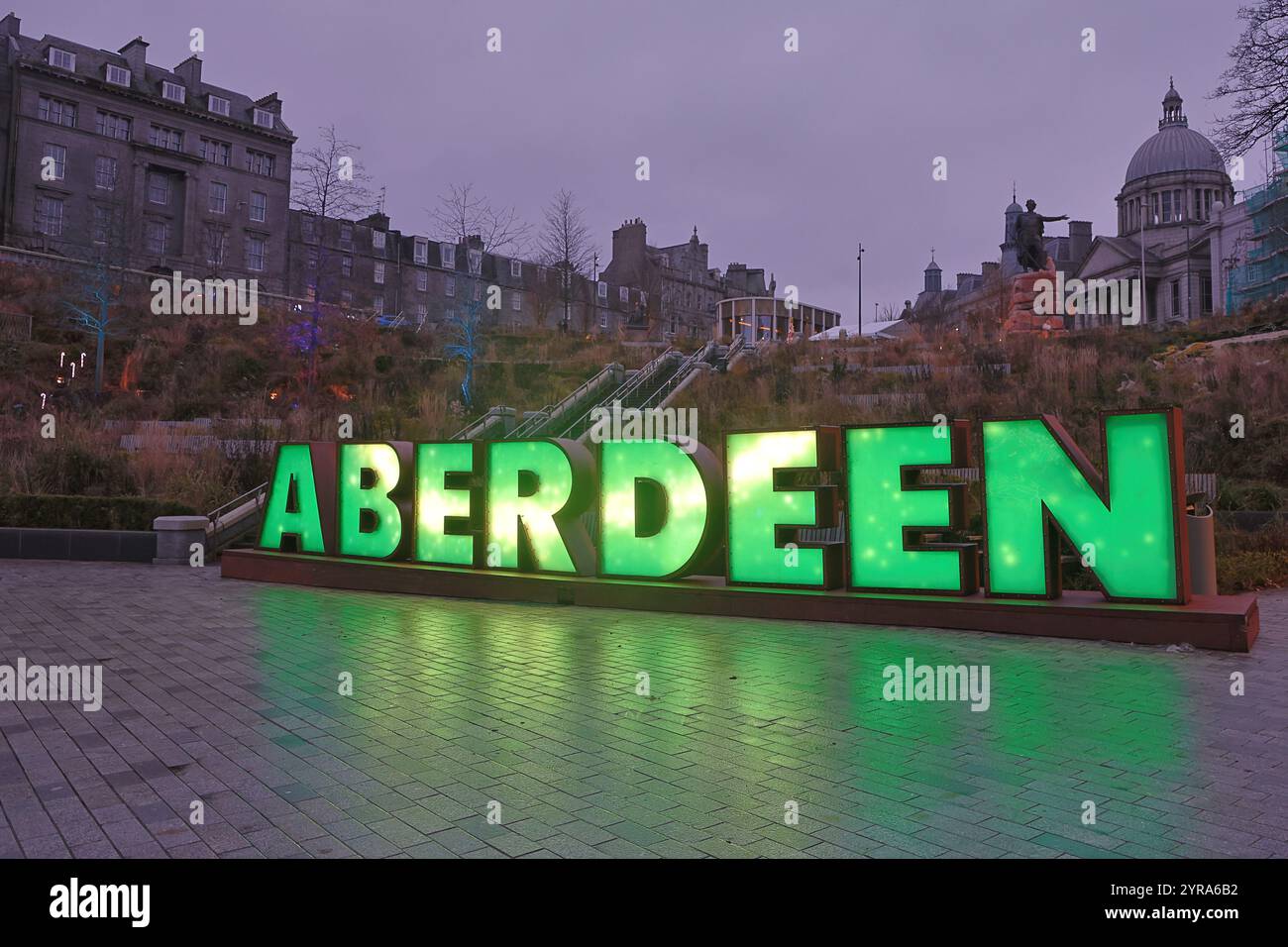 Aberdeen sign in Union Terrace Gardens Aberdeen Scotland November 2024 ...