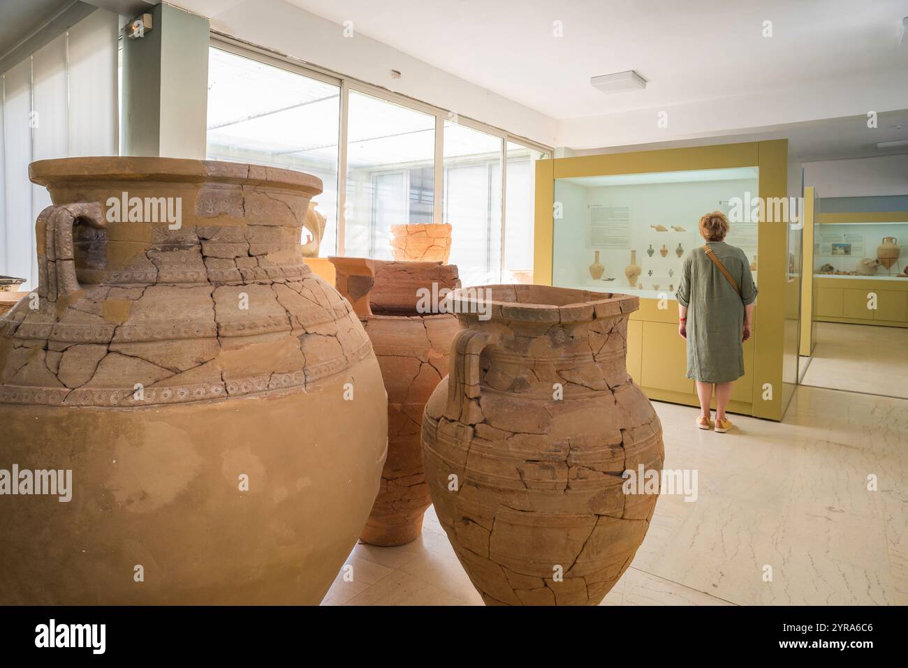 Sitia Archaeological Museum, view of a collection of large clay urns ...