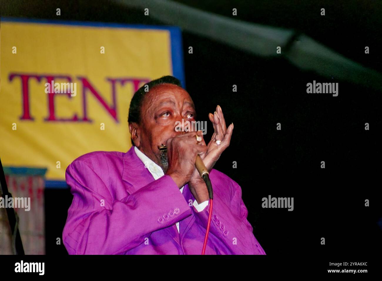 New Orleans, LA, USA - April 24, 2005: Carey Bell plays harmonica at ...