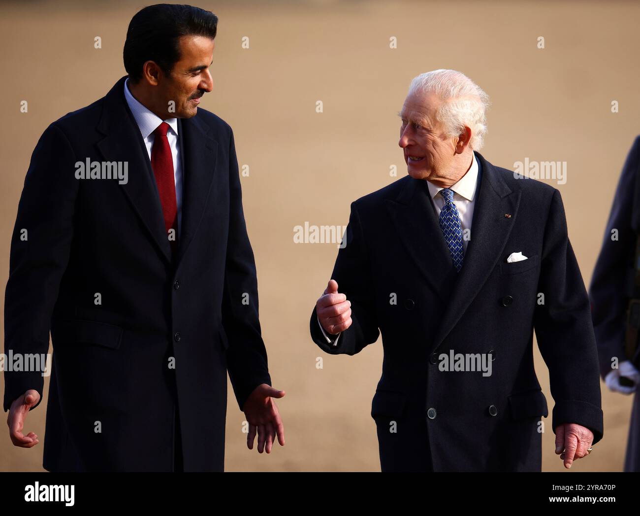 Britain's King Charles III and Qatar's Emir Sheikh Tamim bin Hamad Al ...