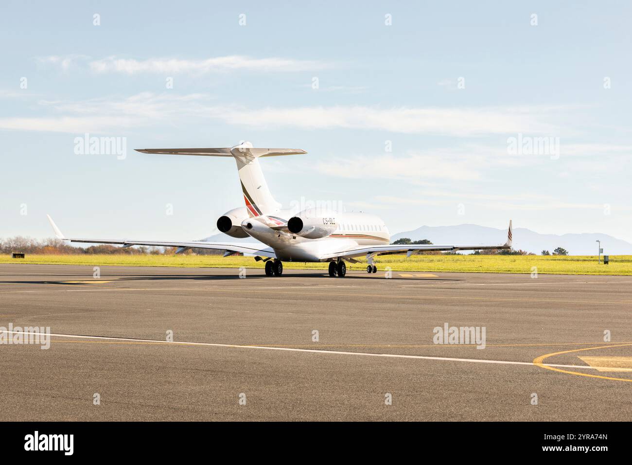 NetJets Bombardier Global 6000 at Biarritz airport, France Stock Photo ...