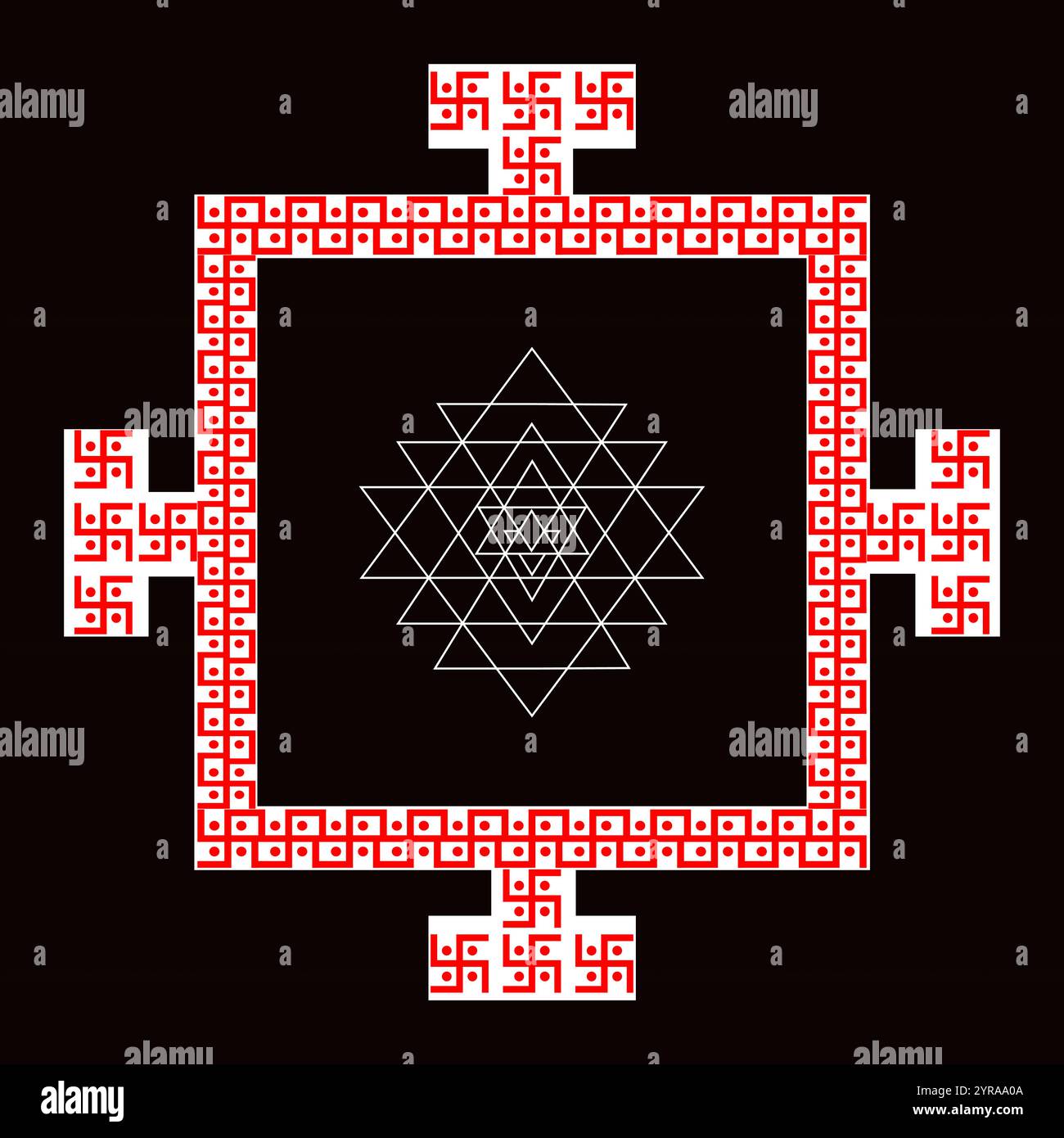 Hinduism Swastik Yantra Design Stock Vector Image & Art - Alamy
