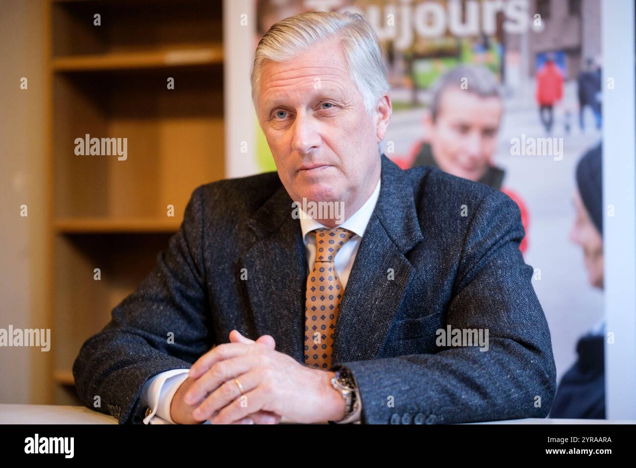 Belgium, Brussels, January 11, 2024: visit of Philippe of Belgium, King ...