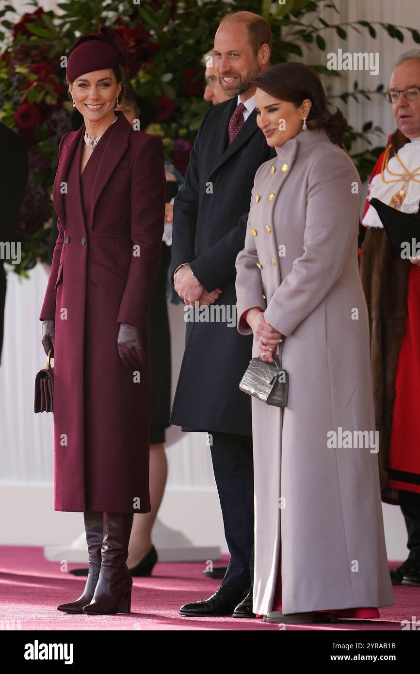 Britain's Kate, Princess of Wales, Prince William and Sheikha Jawaher ...