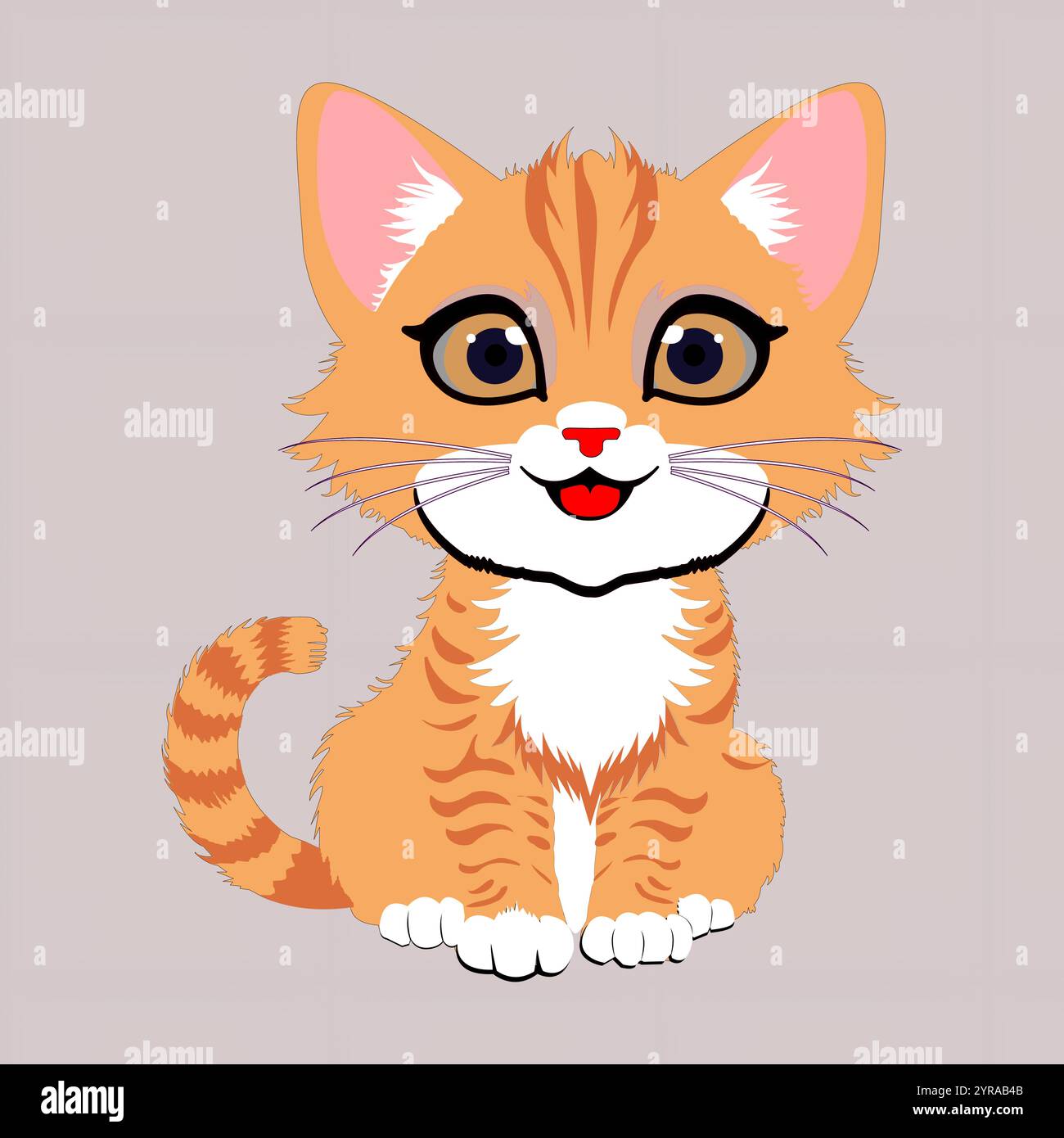 Cute kitten vector illustration Stock Vector Image & Art - Alamy