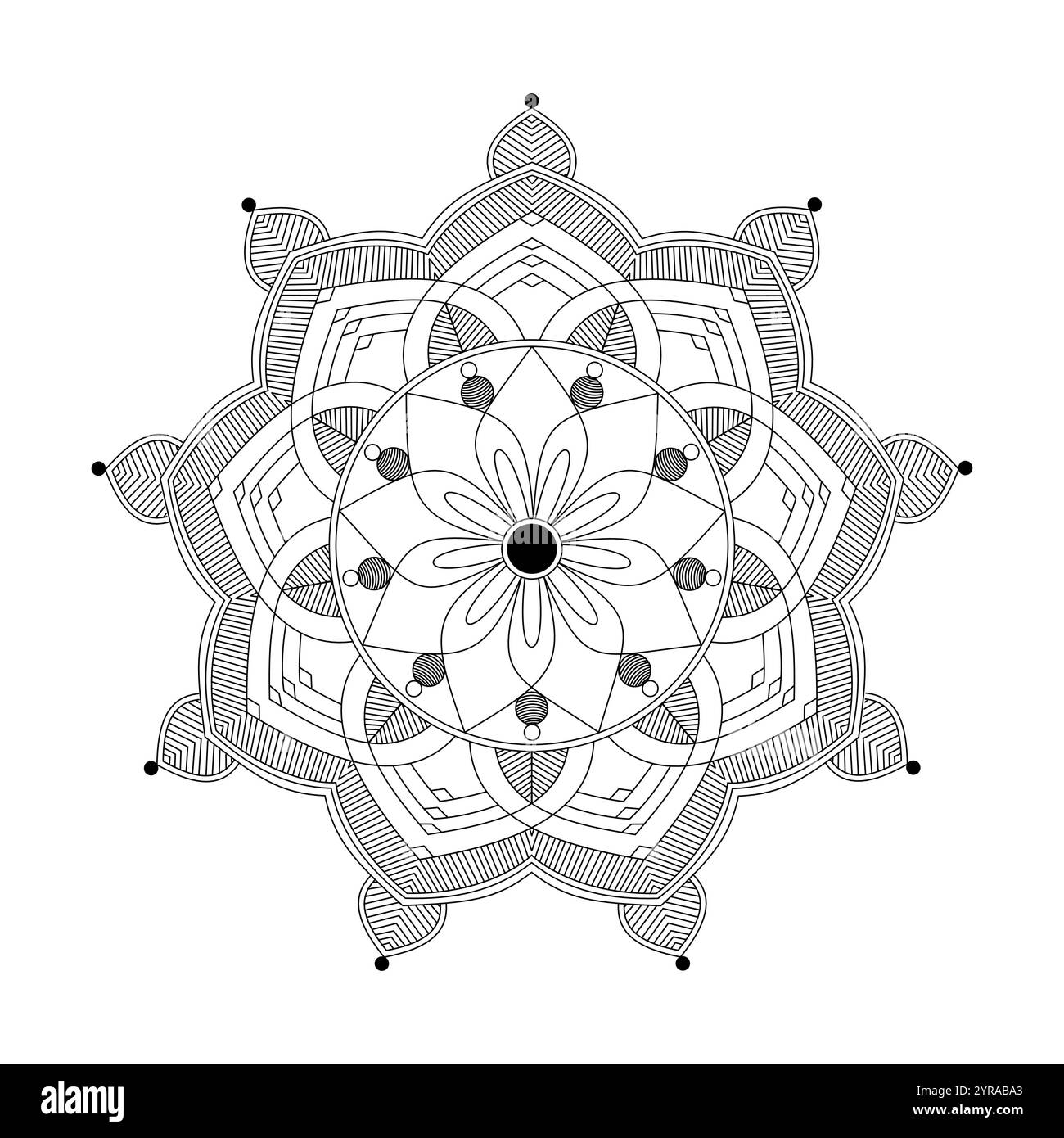 Flower of Harmony A Mandala of Balance and Grace Stock Vector Image ...