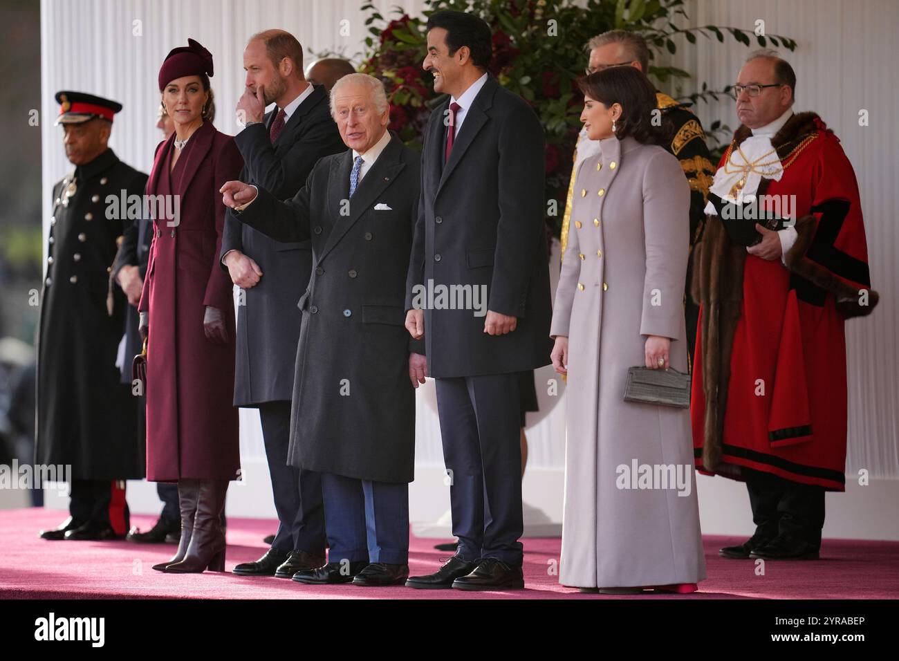 The Prince and Princess of Wales King Charles III welcome the Emir of ...