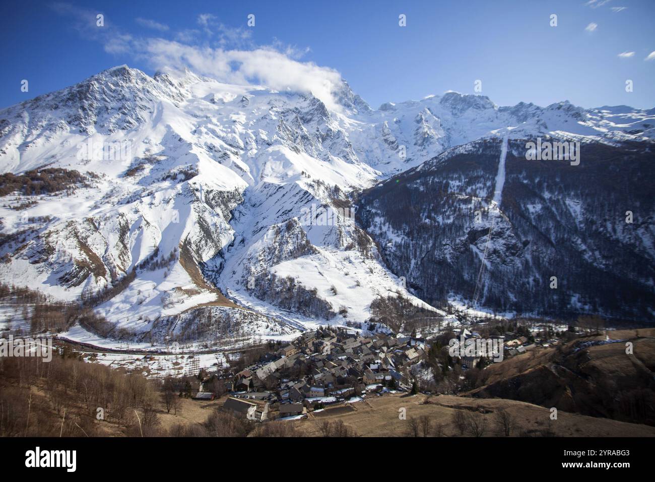 La Grave (south-eastern France): the village dominated by the Grand ...