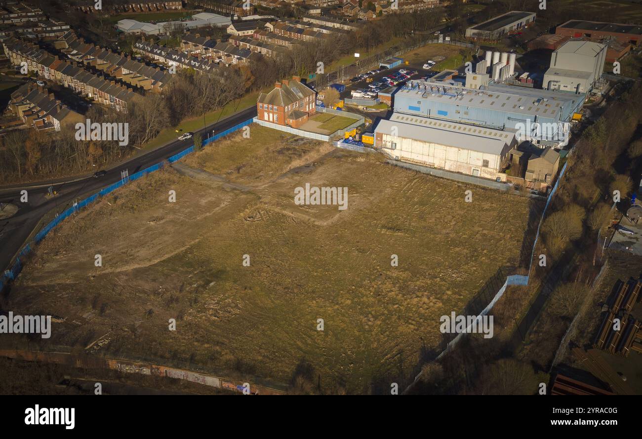 Great Britain, Wallsend: aerial view of the historic industrial ...