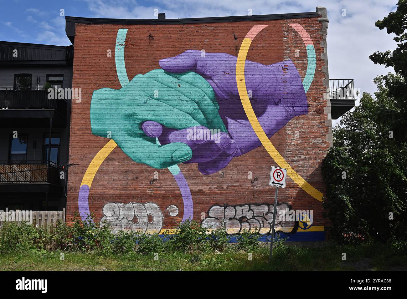 Canada, Quebec, Montreal: street art. Canadian artist Kevin Ledo's ...