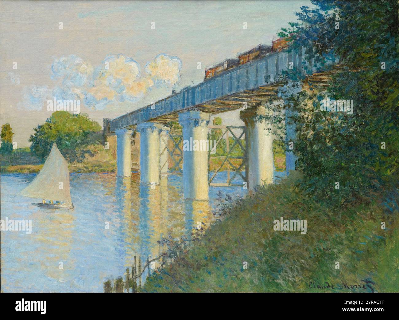 Railroad Bridge, Argenteuil. Claude Monet. 1873 Stock Photo - Alamy