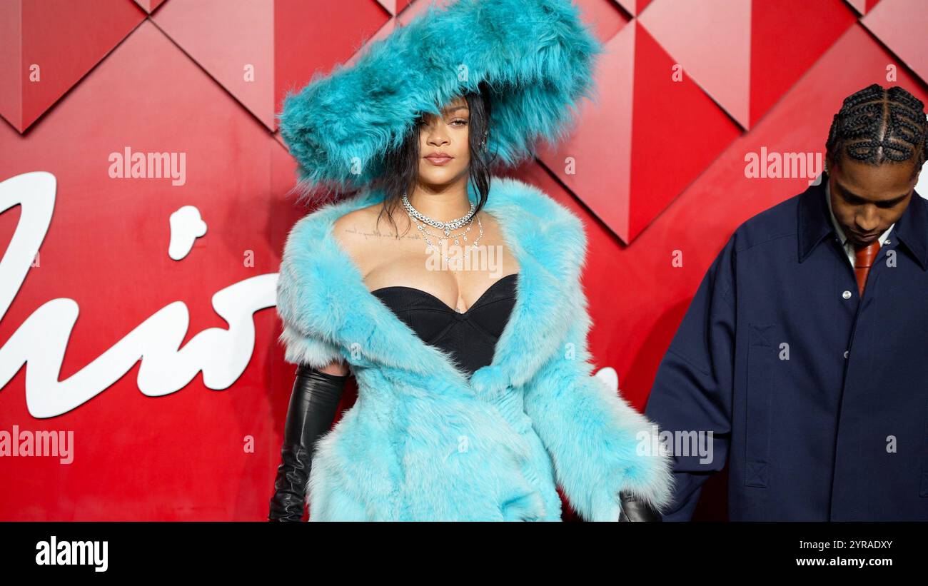 LONDON, ENGLAND - DECEMBER 02: Rhiana and Asap Rocky attend The Fashion ...