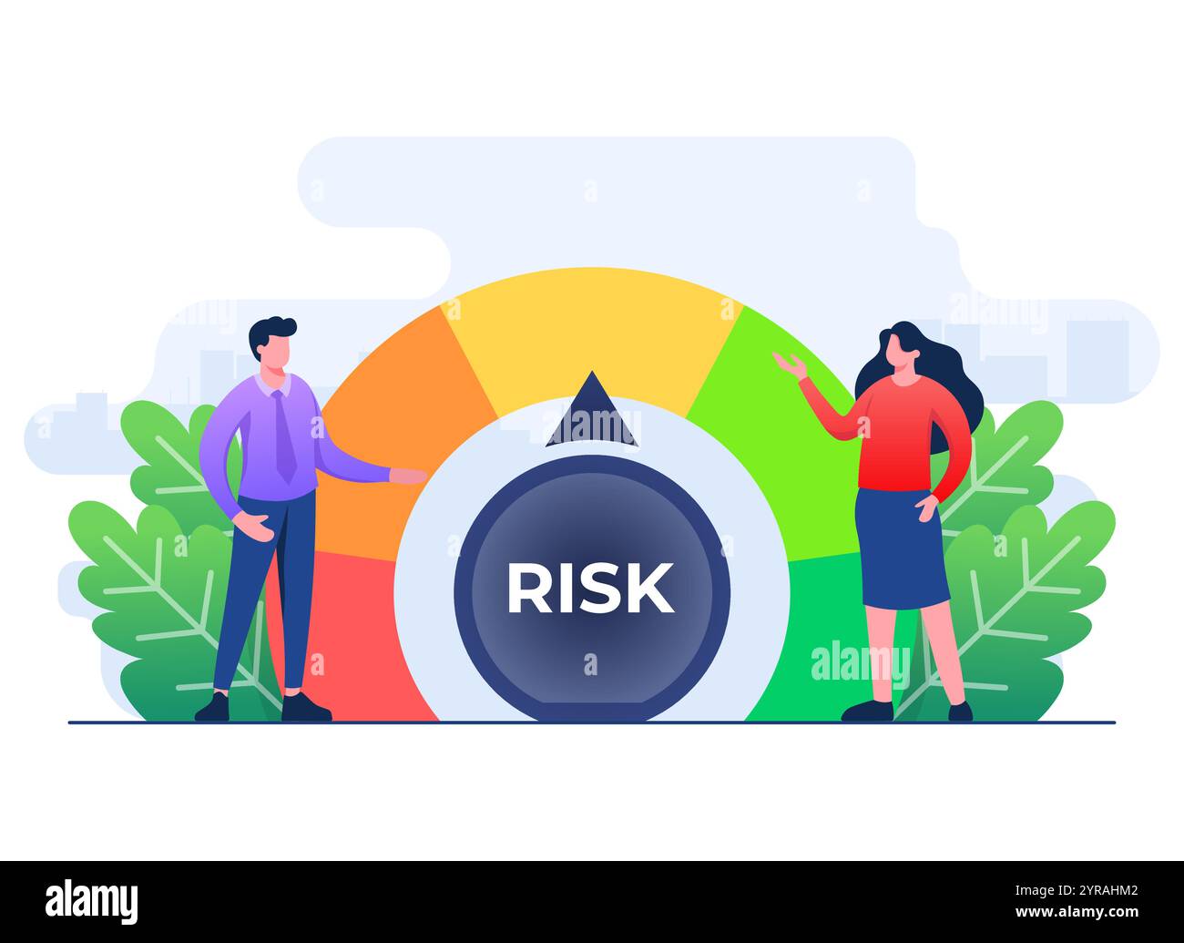 Risk assessment concept flat illustration vector template with ... Risk assessment concept flat illustration vector template with ...