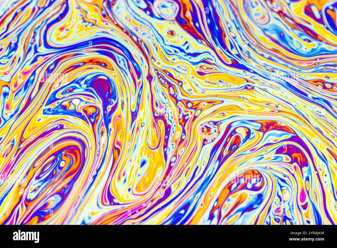 Real closeup photograph of a soap bubble surface movements as a ...
