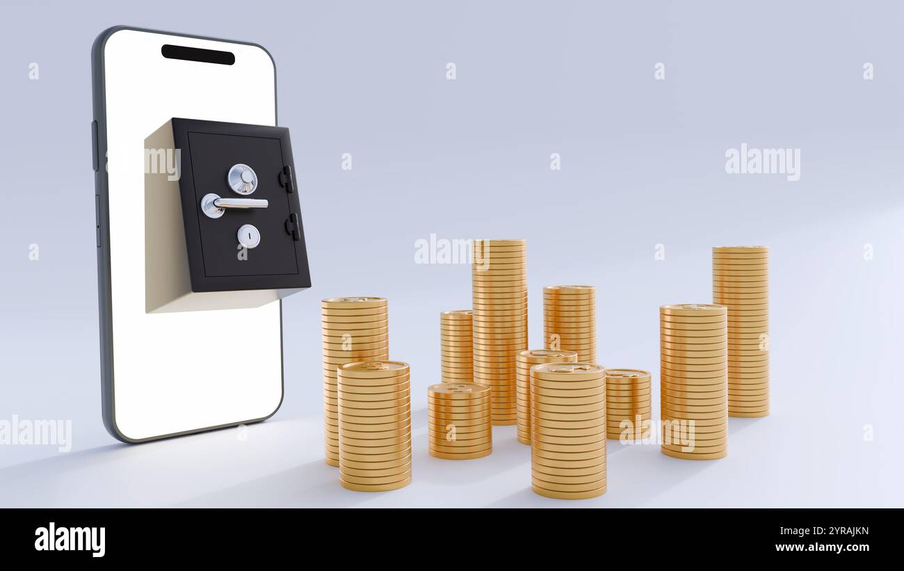 3d rendering golden bank vault hi-res stock photography and images - Alamy