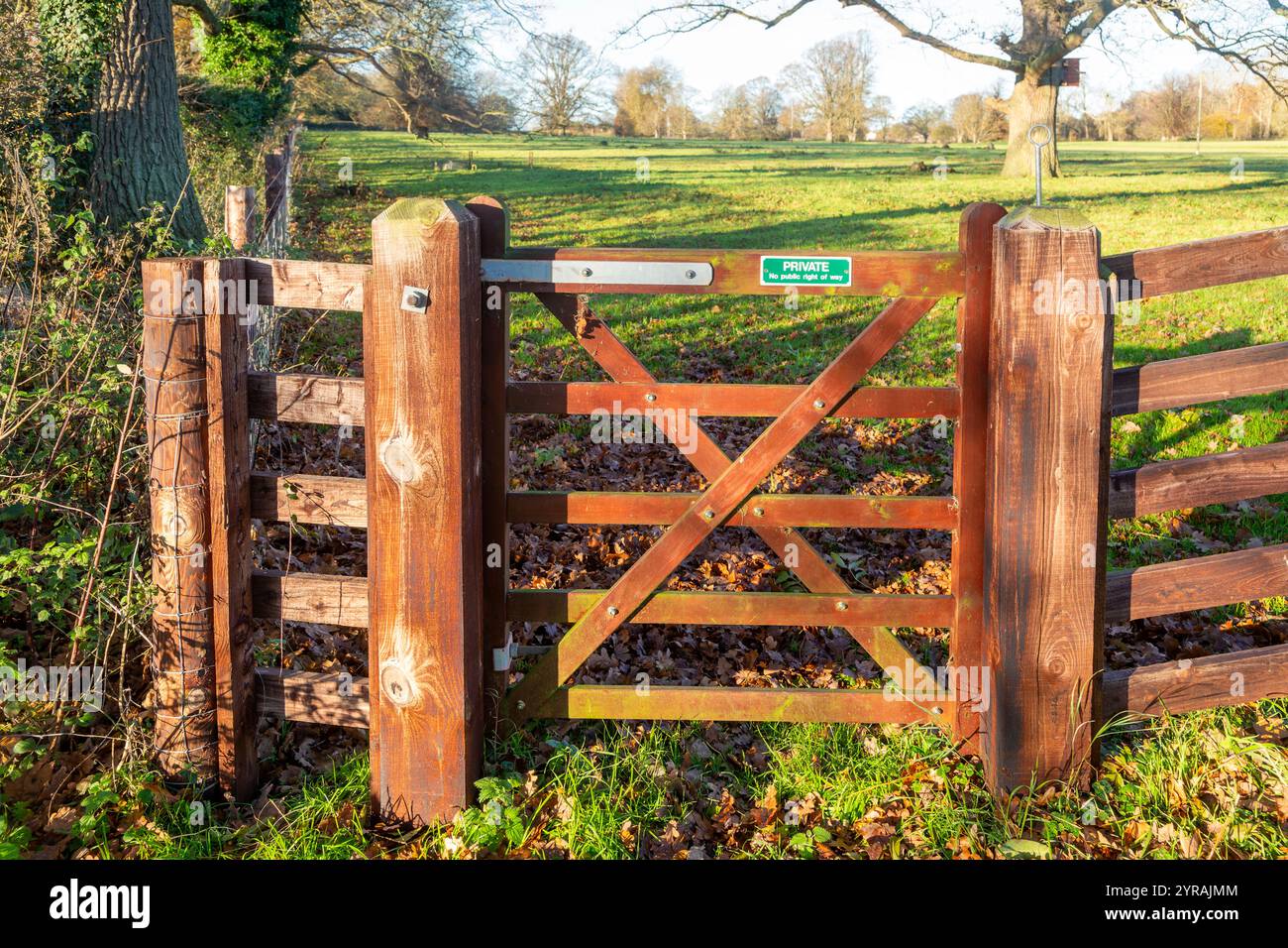 Access to countryside, Private No Public Right of Way sign on gate to ...