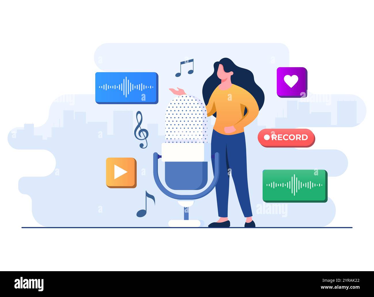 Audio voice mic Stock Vector Images - Alamy