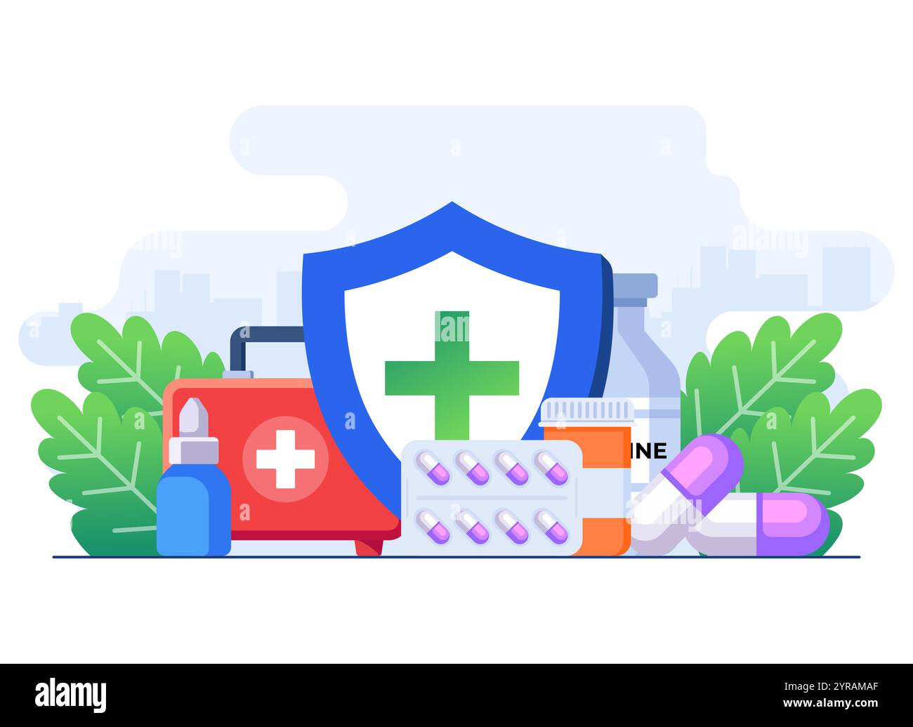 Health insurance concept flat illustration vector template, Healthcare ...