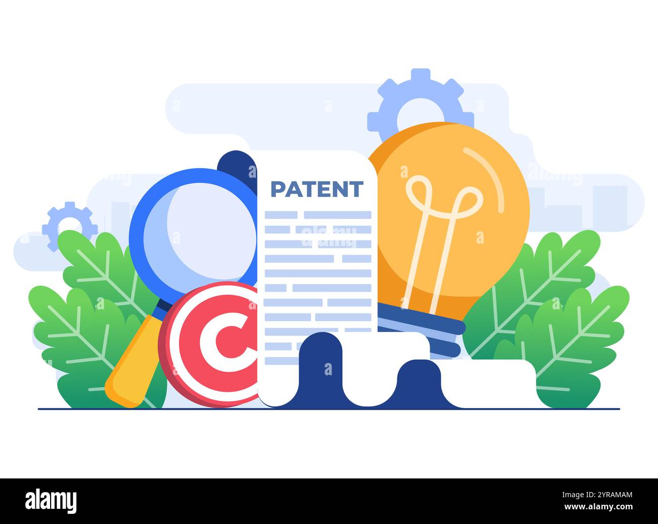 Patent law copyright flat illustration vector template, Copyright ...