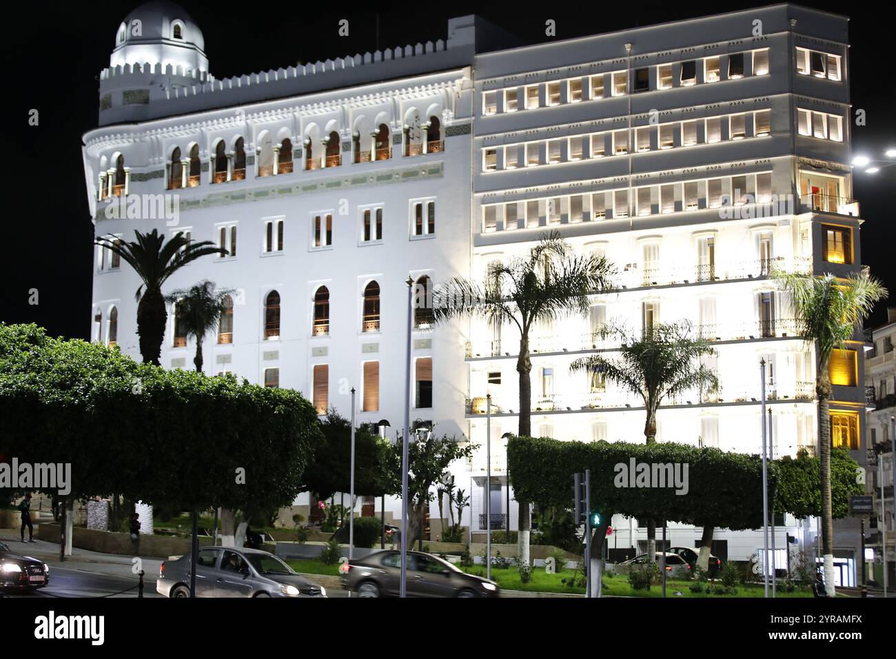 Algeria, Algiers: night view of the Central Post Office *** Local Caption *** Stock Photo - Alamy