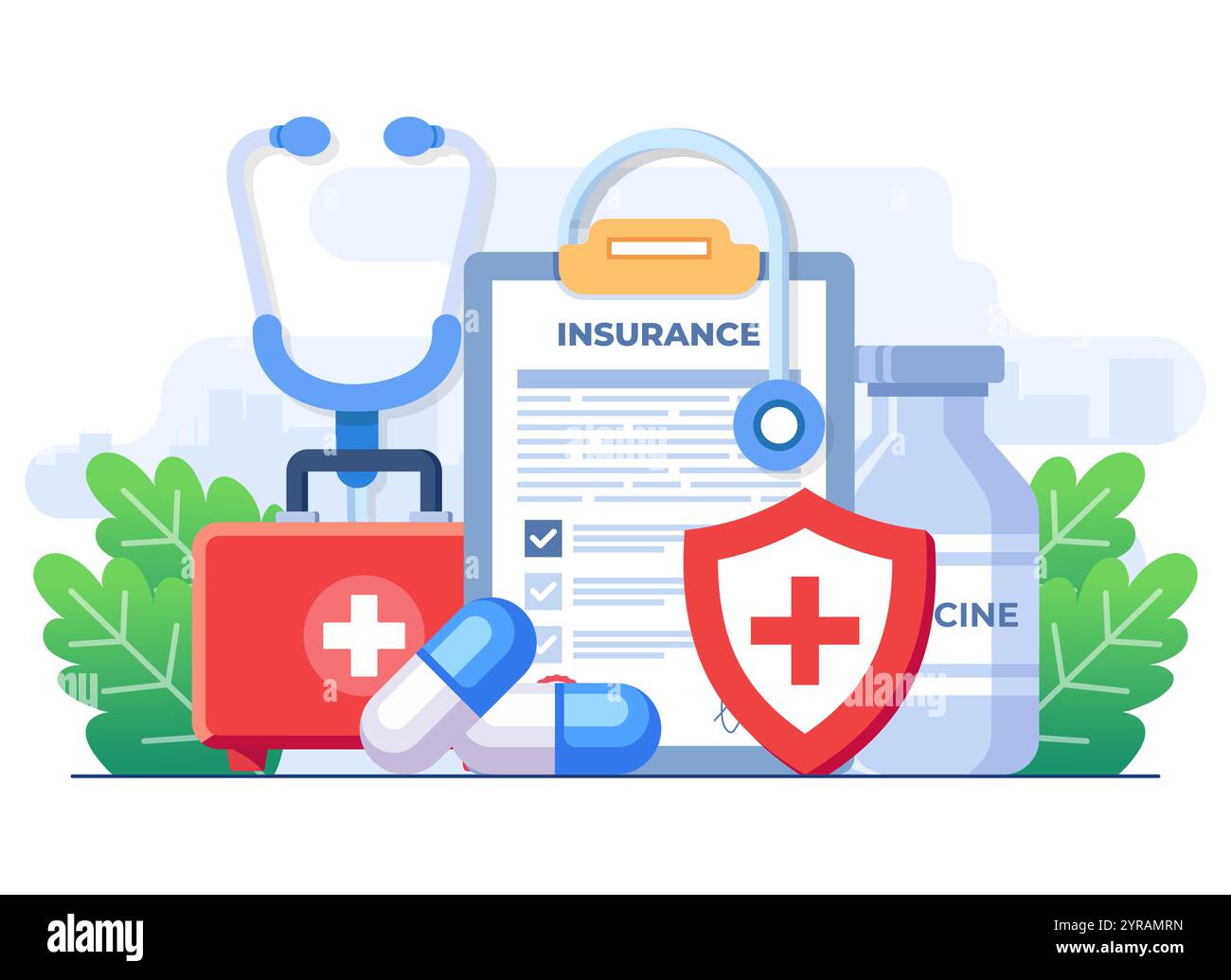 Health insurance concept flat illustration vector template, Healthcare ...