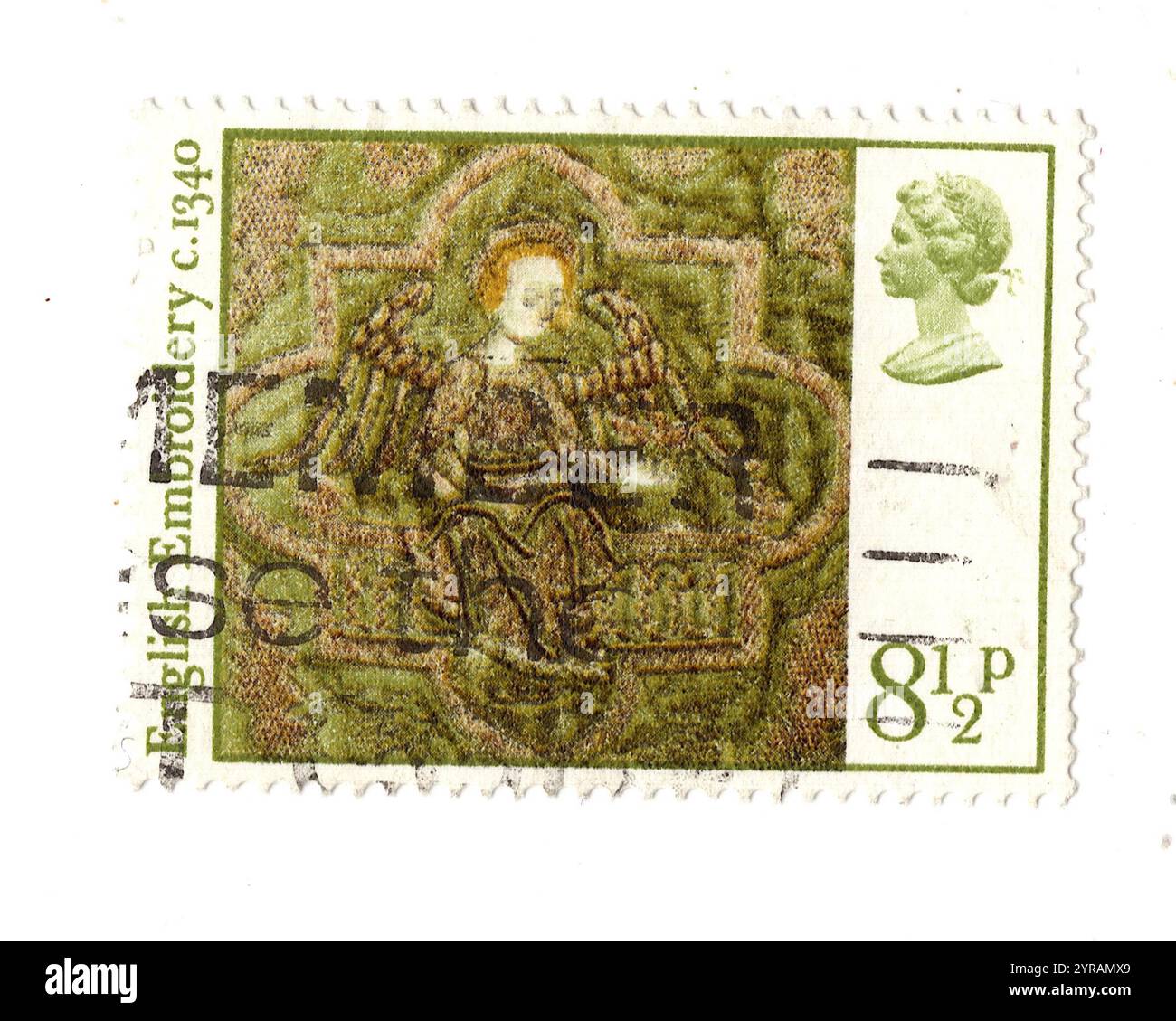 A vintage Christmas postage stamp from Great Britain featuring an Angel ...