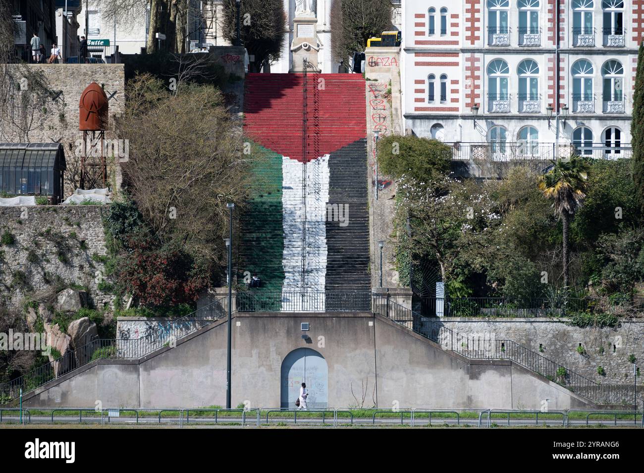 Nantes (north-western France), March 14, 2024: stairs of the promontory ...