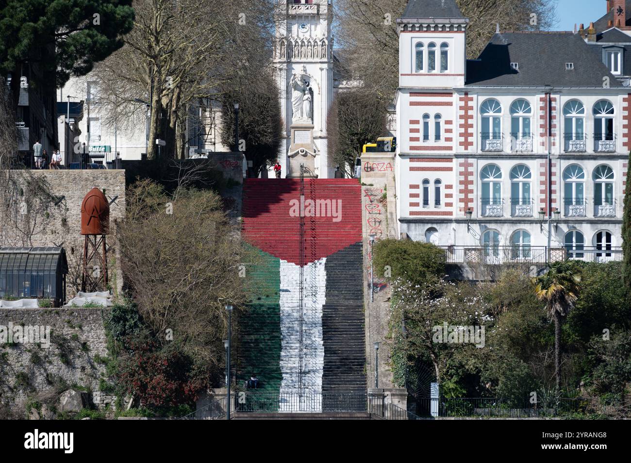 Nantes (north-western France), March 14, 2024: stairs of the promontory ...