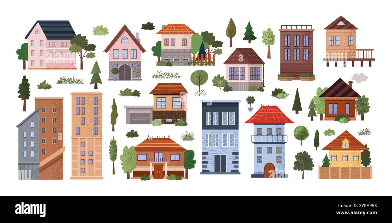 Set of various flat building icons Stock Vector Image & Art - Alamy