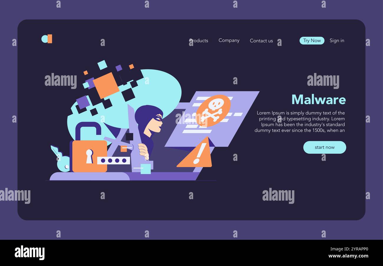 Cybercrime Concept A Hacker Initiating A Malware Attack Depicted On A