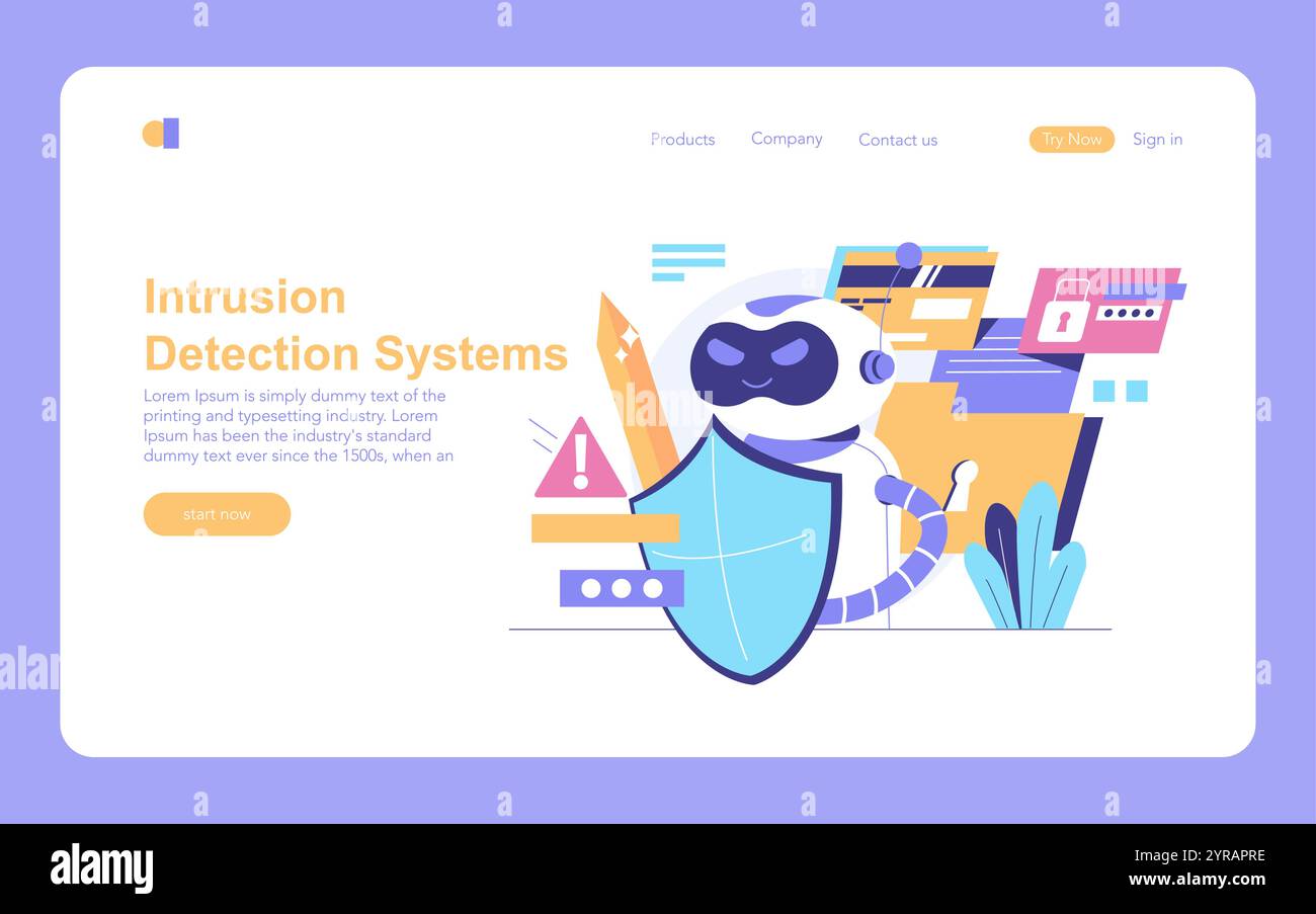 AI Cybersecurity concept. Digital robot guarding data with shield and ...