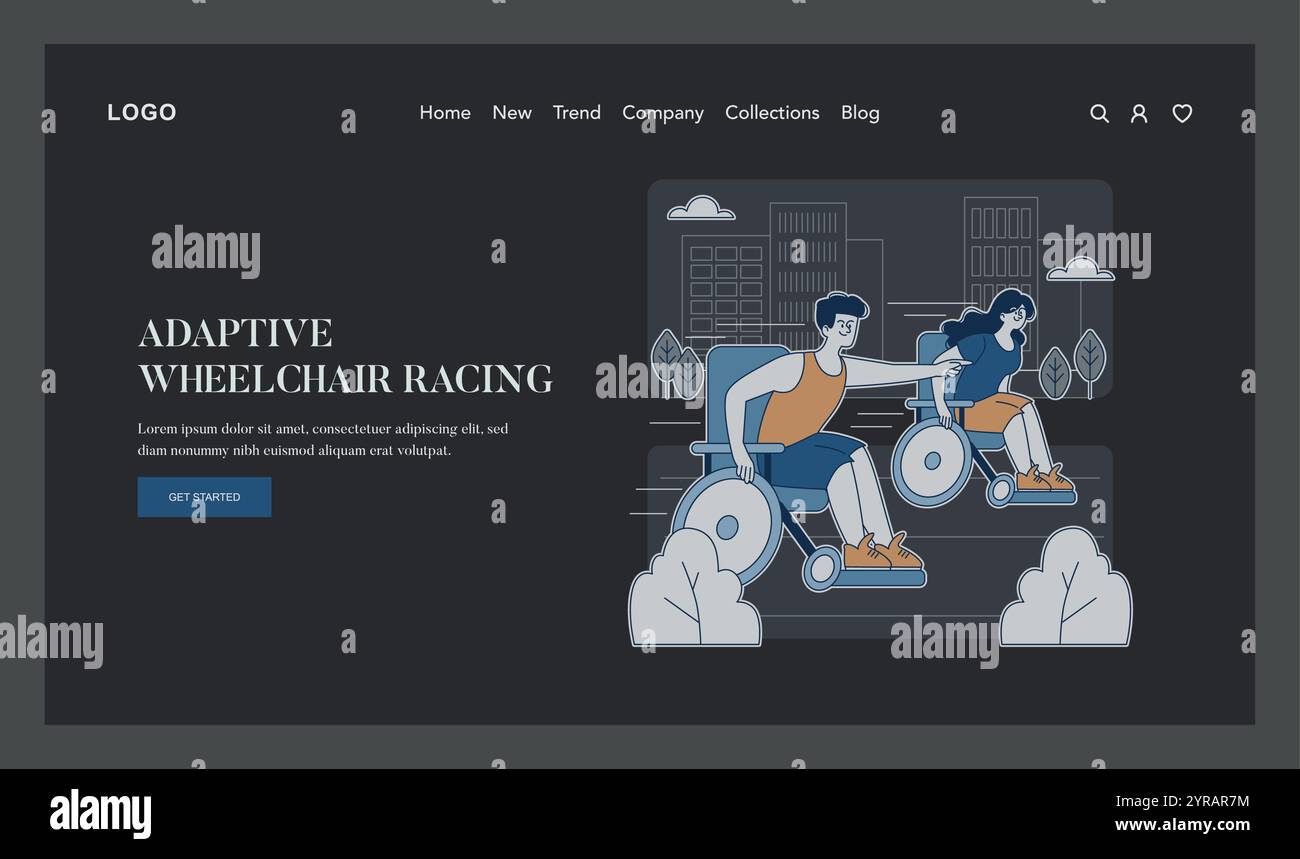 Wheelchair racing concept. Athletes with disabilities compete in an ...