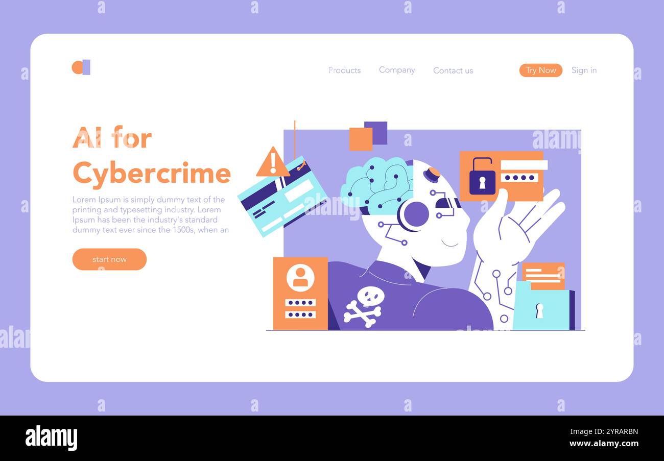 Cybercrime concept. AI technology combatting online threats and ...