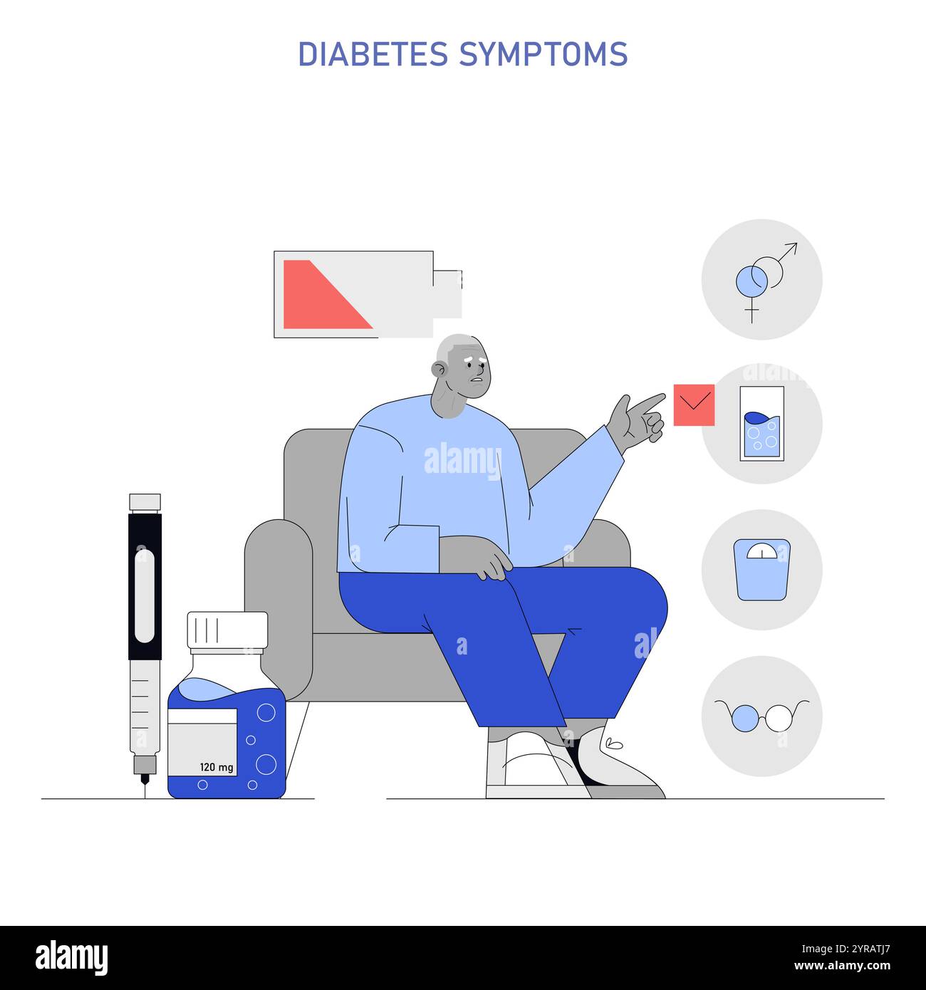 Blood sugar tracking concept. Patient monitors glucose levels to manage ...