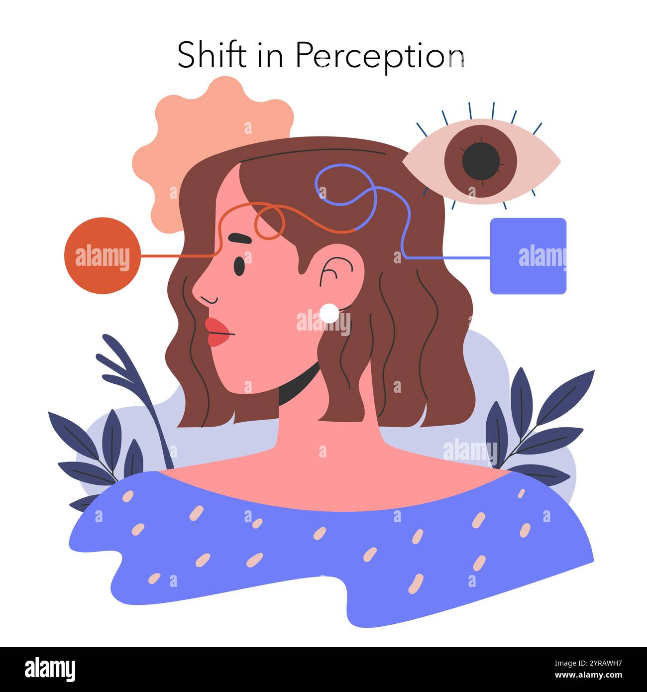 Cognitive Bias concept. Abstract representation of altered human ...
