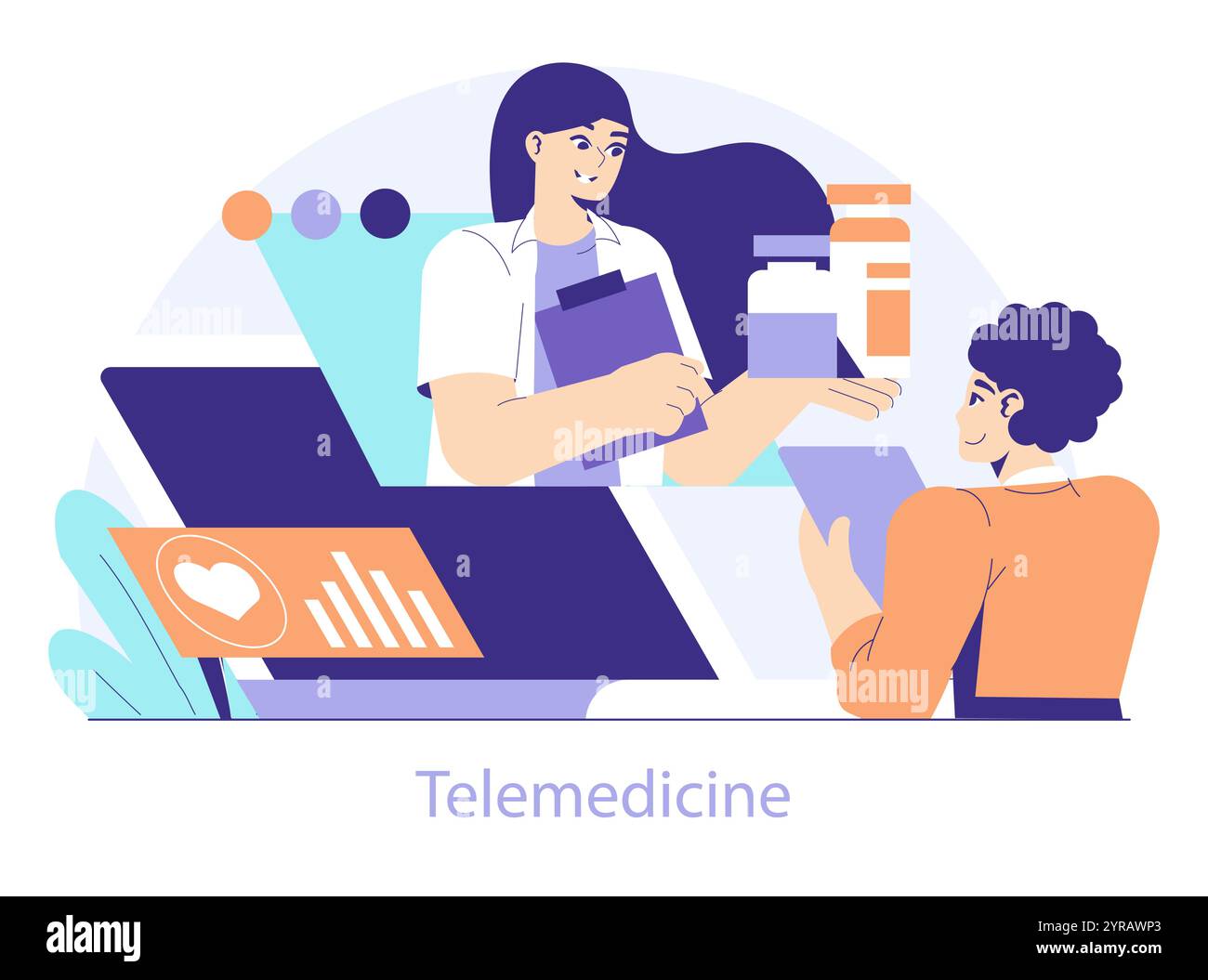 Healthtech concept. Digital healthcare platform offering virtual ...