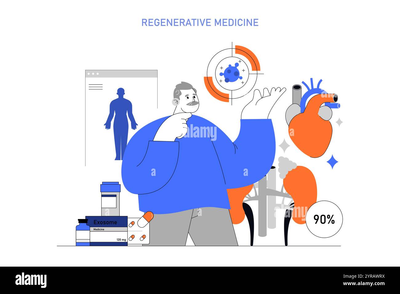 Exosome therapy concept. Advanced treatment in regenerative medicine ...