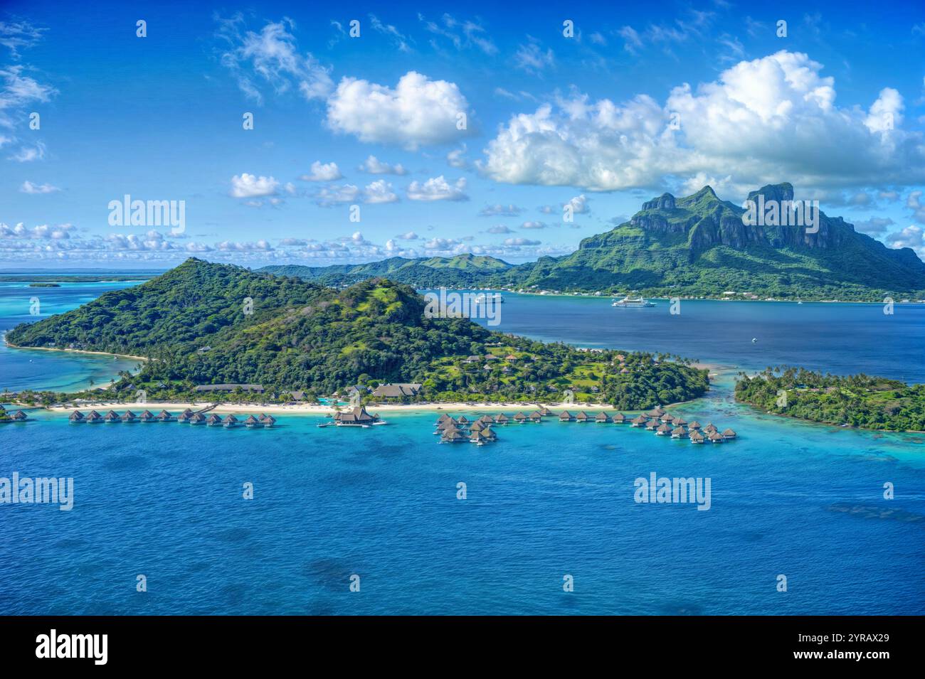 Aerial view of Bora Bora, French Polynesian island Stock Photo - Alamy