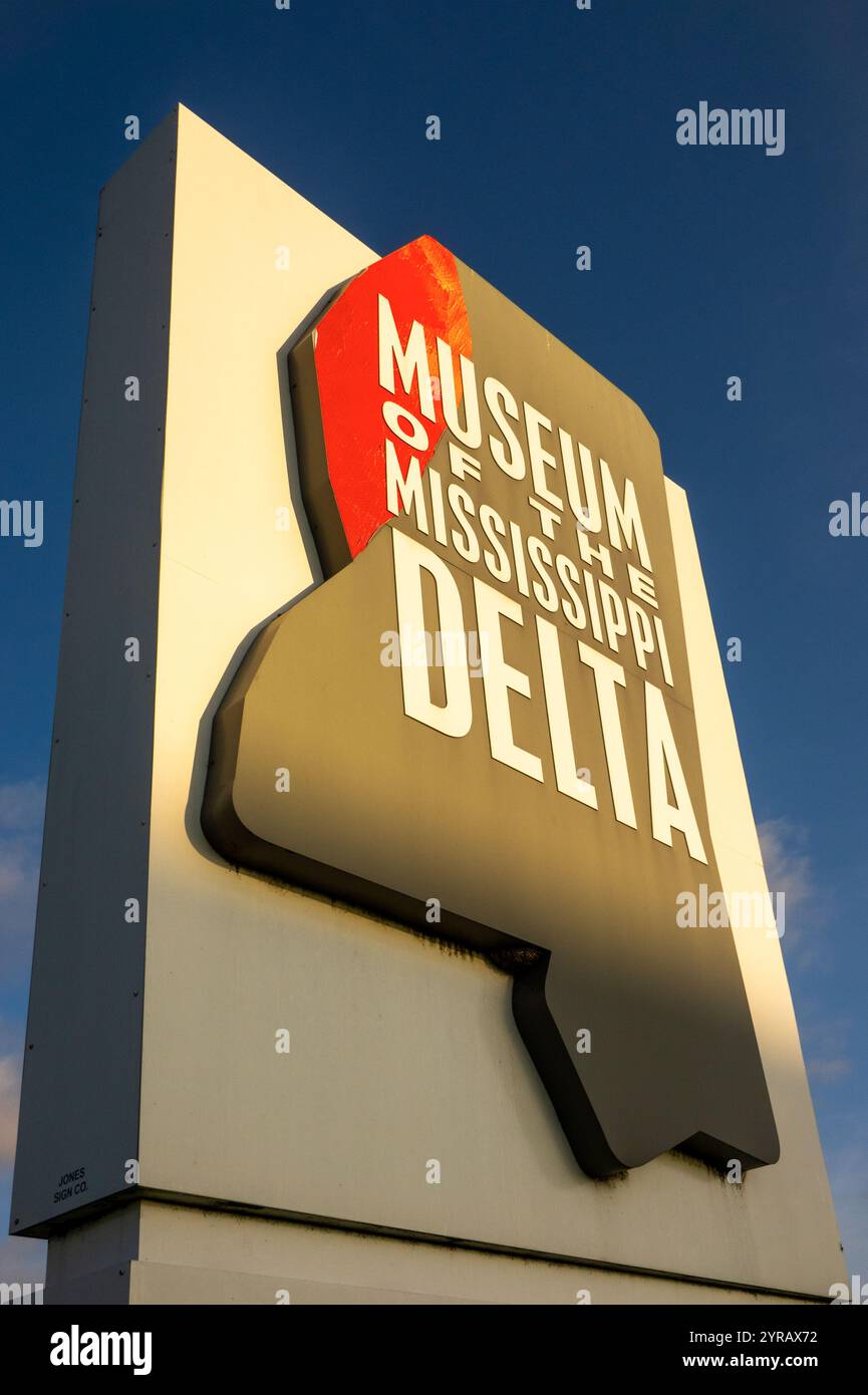 Museum of the Mississippi delta sign in Greenwood Mississippi Stock ...