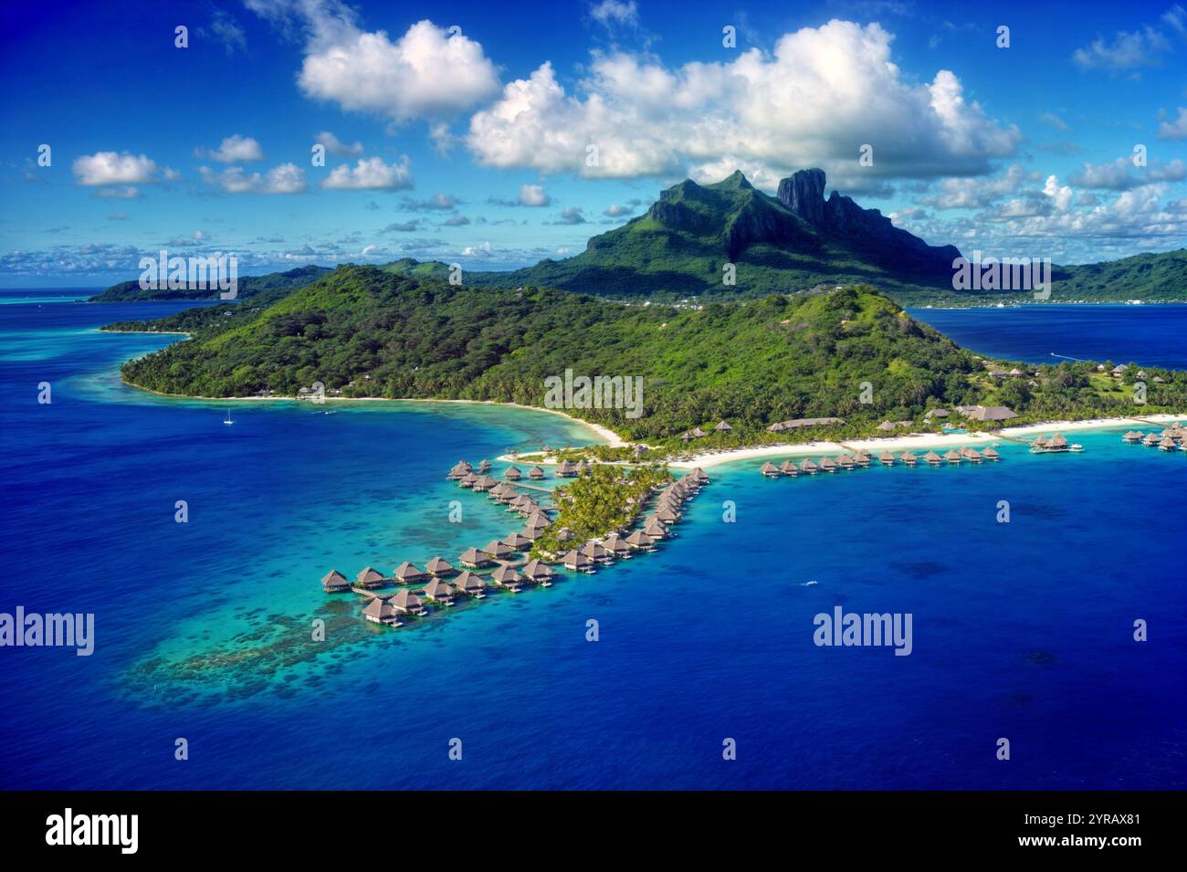 Aerial view of Bora Bora, French Polynesian island Stock Photo - Alamy