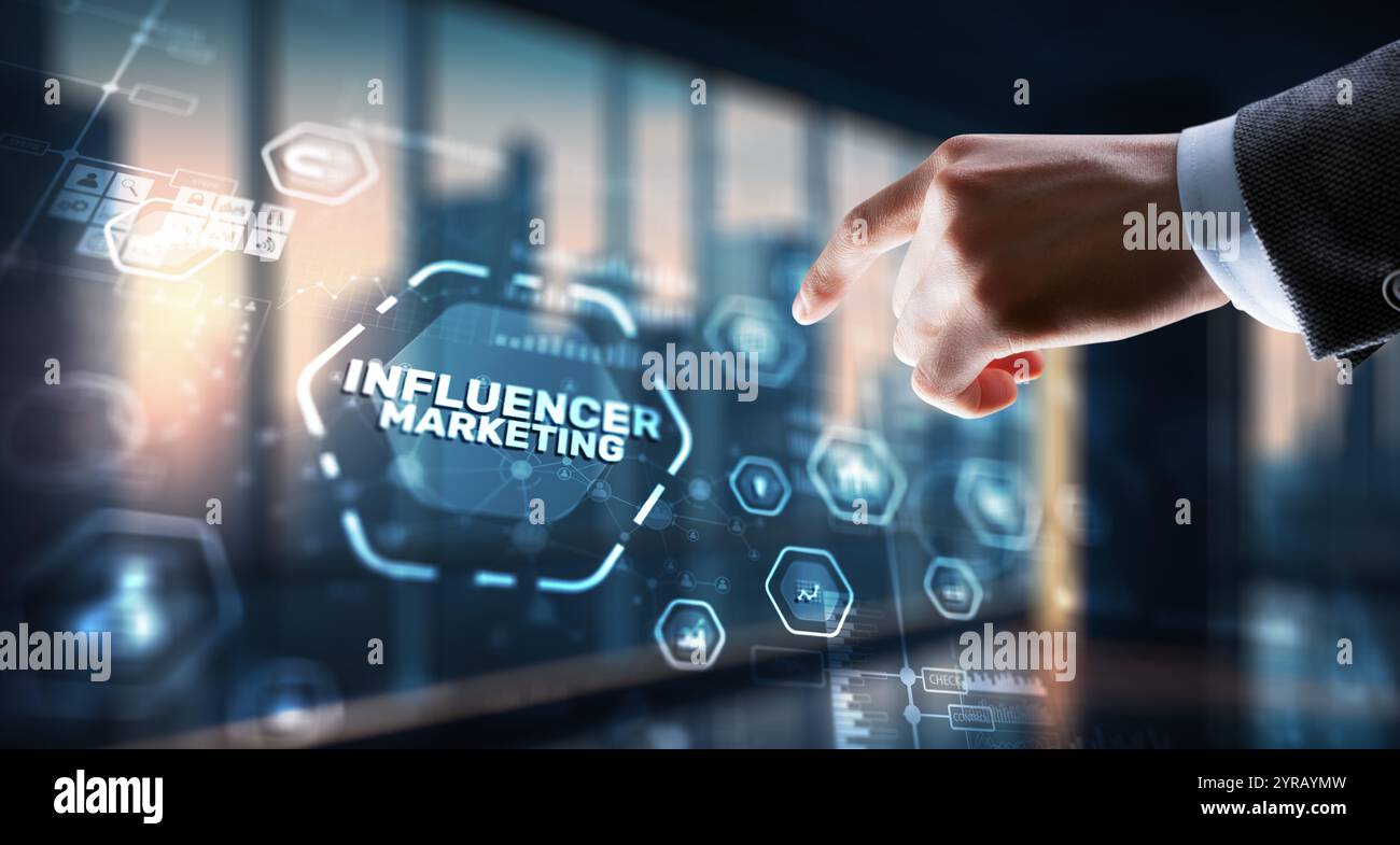 Online business influencer marketing concept hi-res stock photography ...