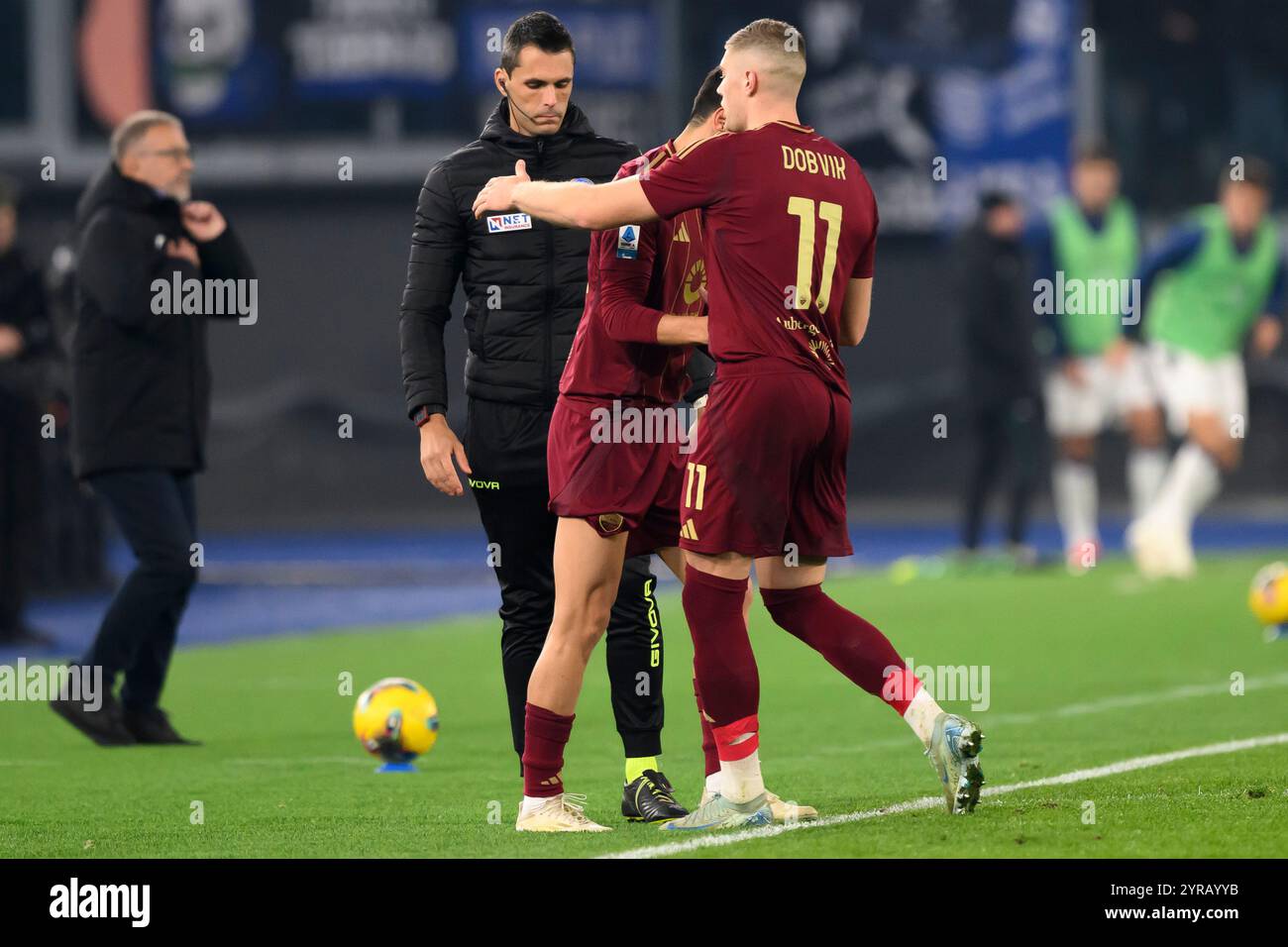 Artem Dovbyk of AS Roma leaves the picth during the Serie A football ...