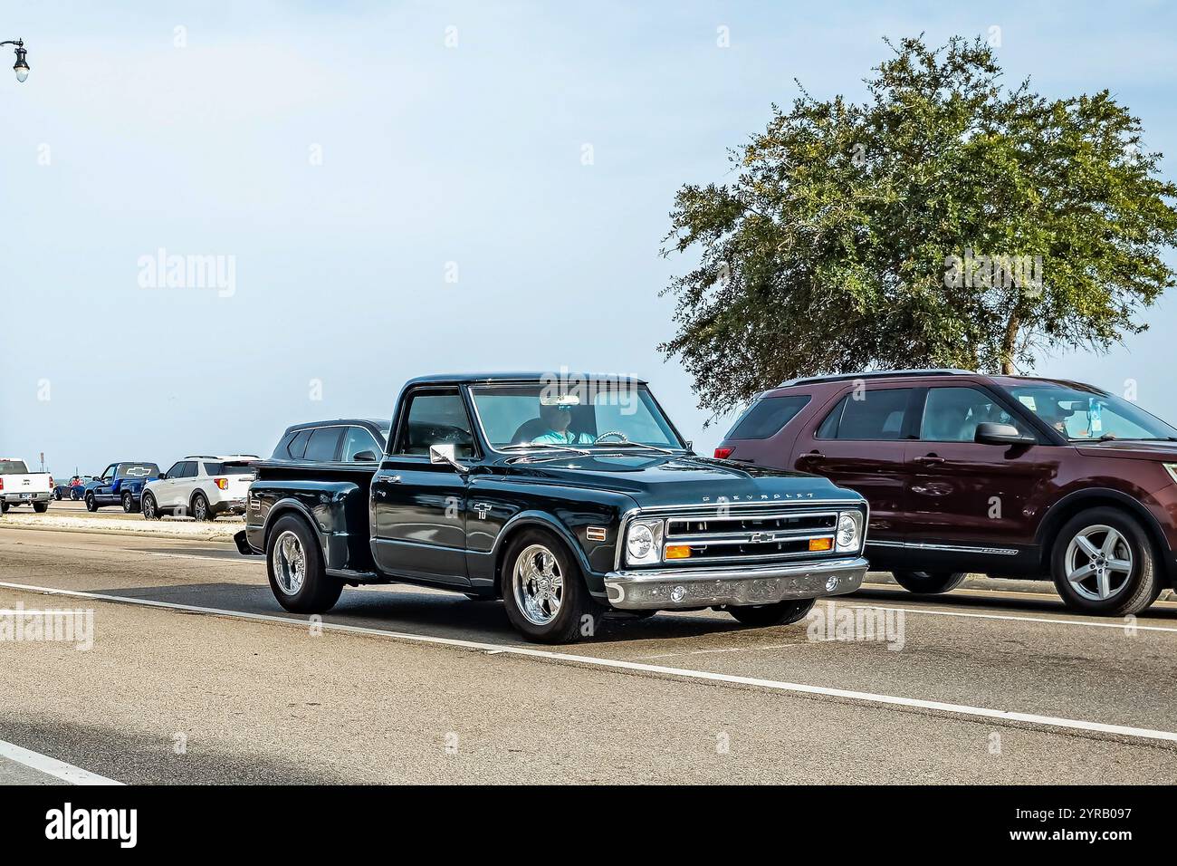 Gulfport, MS - October 04, 2023: Wide angle front corner view of a 1968 ...