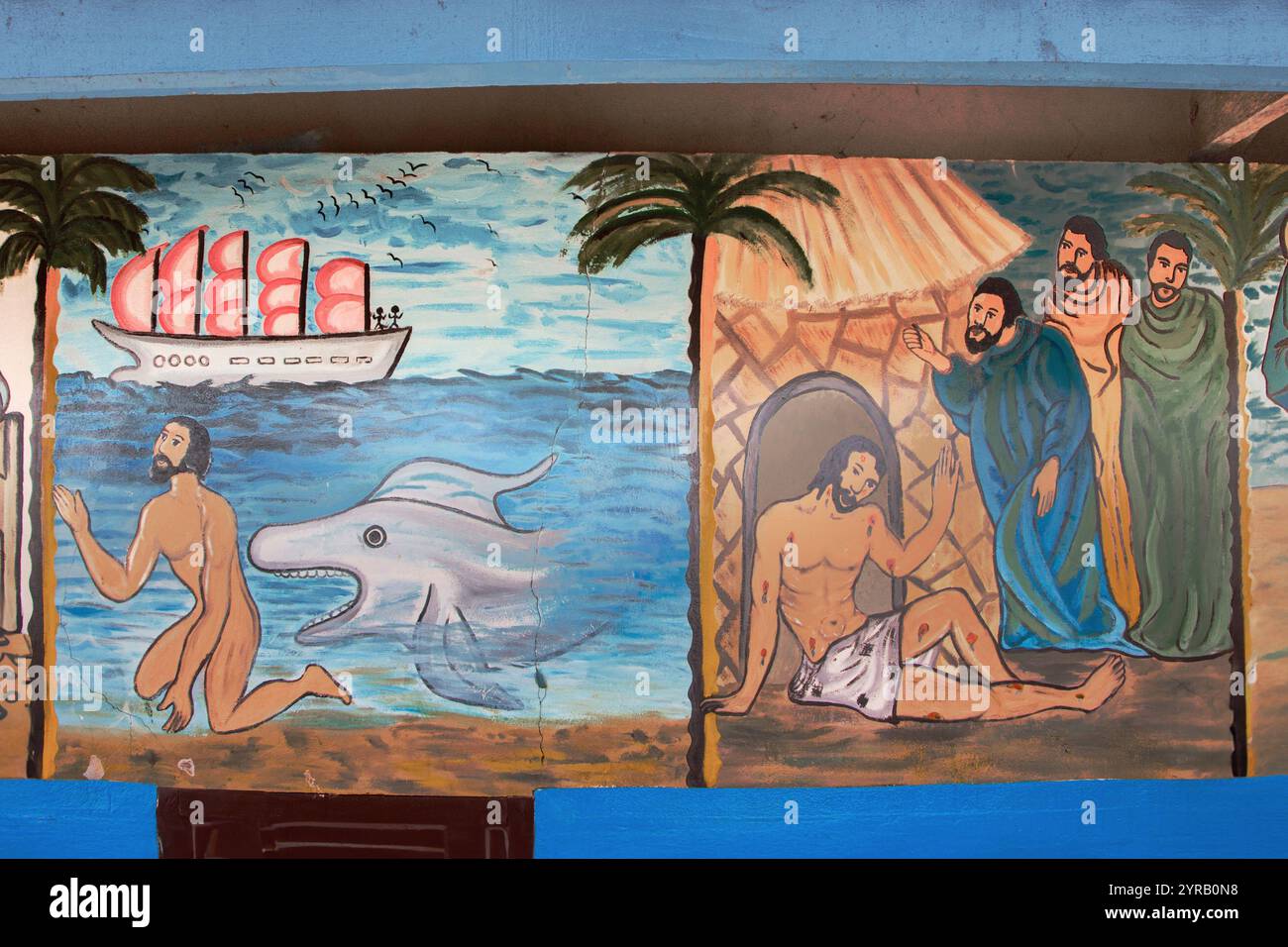 Biblical Frescoes on the Walls of Our Lady of the Lake Church ...