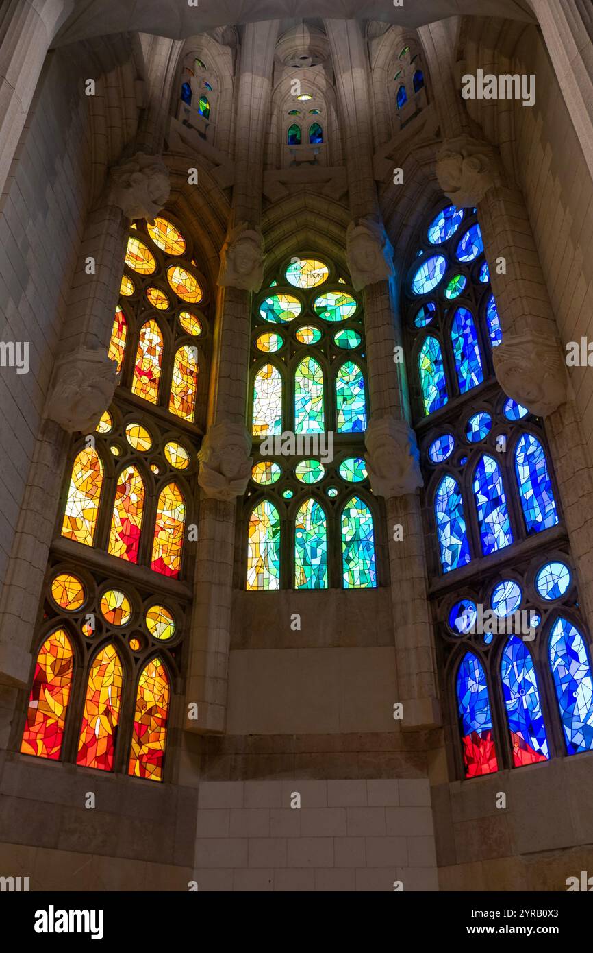 Barcelona in Spain: inside the Sagrada Familia Stock Photo - Alamy