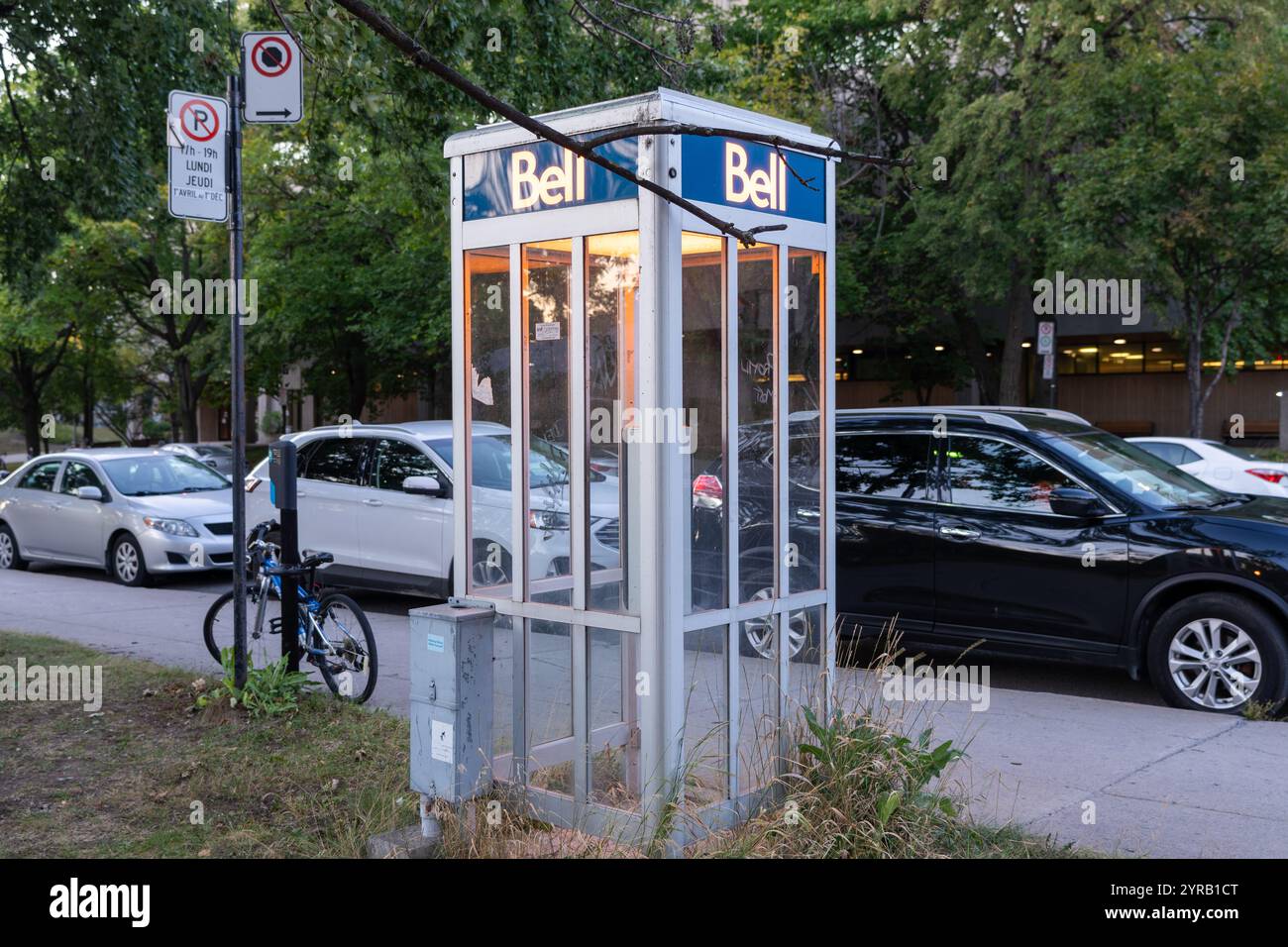 Montreal, Quebec, Canada - Aug 31 2021 : Bell Canada public pay phone ...