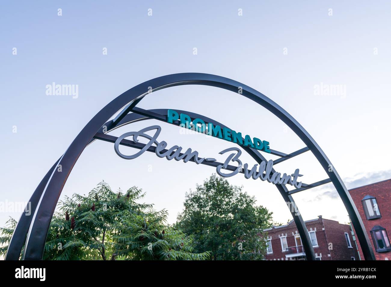 Promenade Jean-Brillant pedestrian shared street. Montreal, Quebec ...