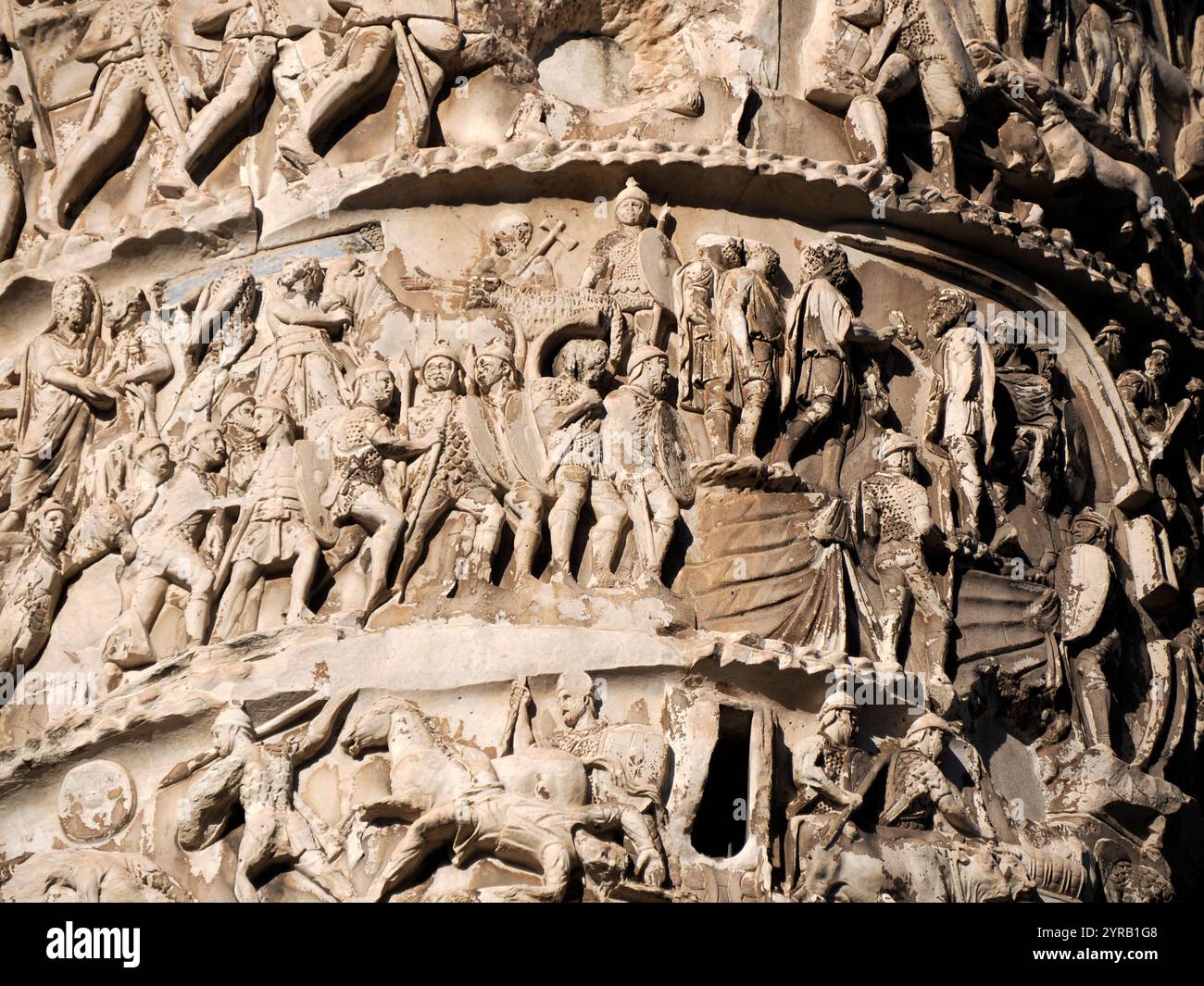 The Column of Marcus Aurelius in Rome detail Stock Photo - Alamy